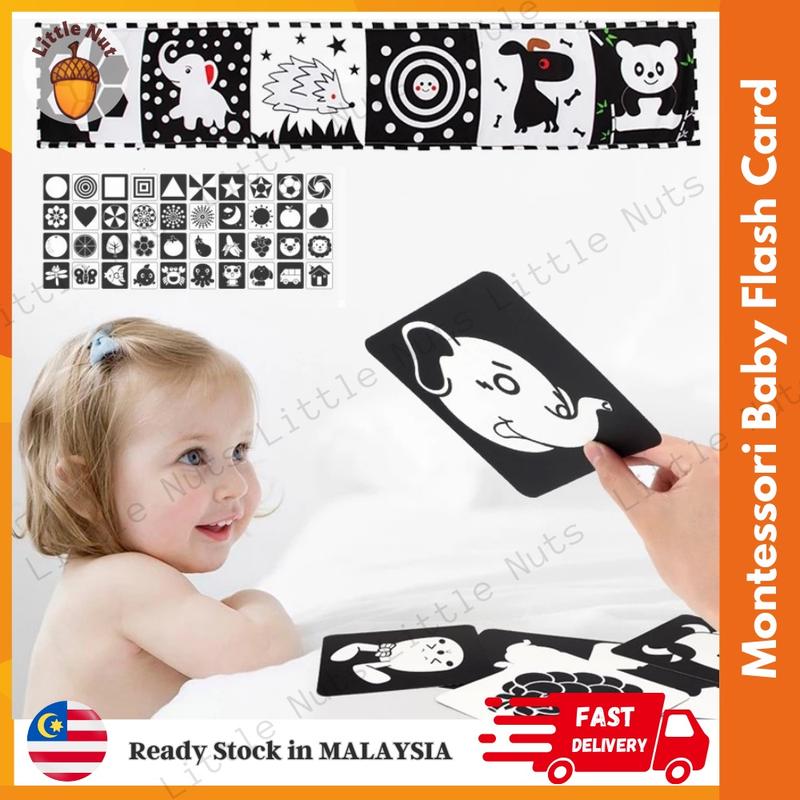Montessori Baby Flash Card | Baby Sensory Cards | High Contrast ...
