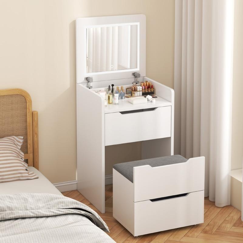 XiaoZhou-Dressing Table Simple Multifunctional Flip-top white Color ...