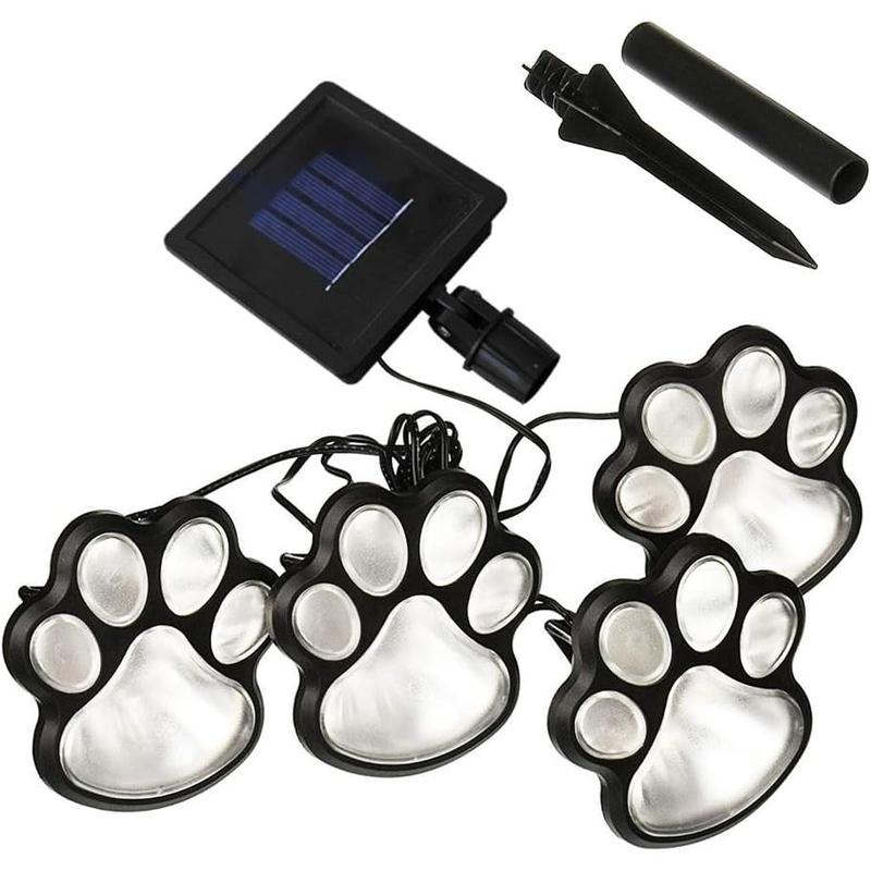 LED Paw Print Solar Lights, Set of 4 ,,Puppy Garden Lights Paw Lamp for ...