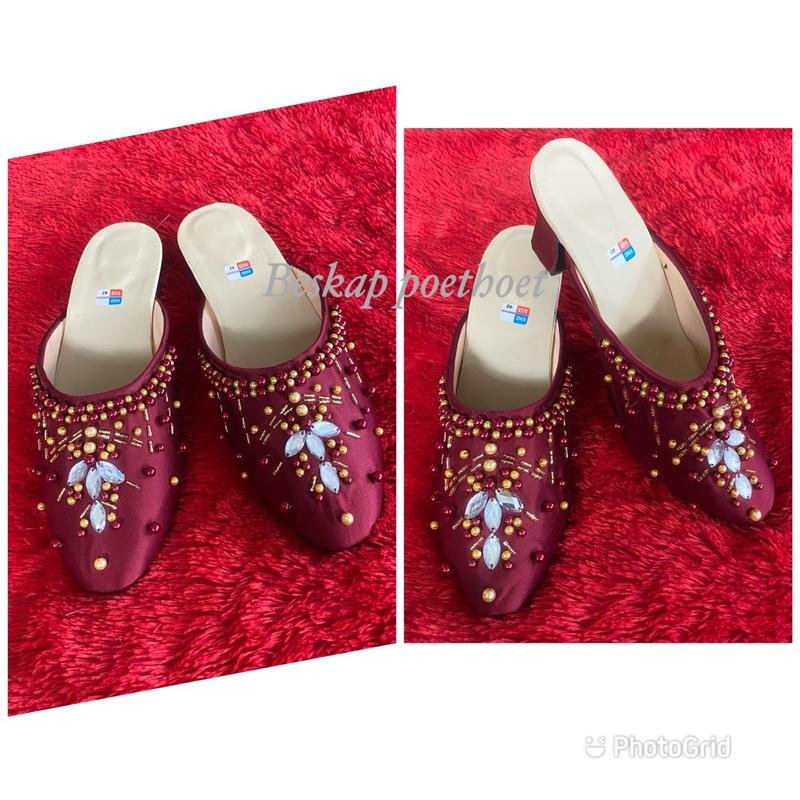 Sandal selop pengantin jawa payet merah Maron gold premium pria - Shop ...