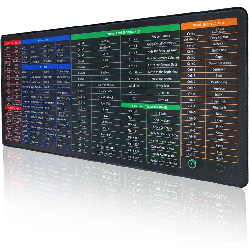 Excel Cheat Sheet Desk Pad - PS/Word/PPT/Excel Shortcuts Mousepad ...