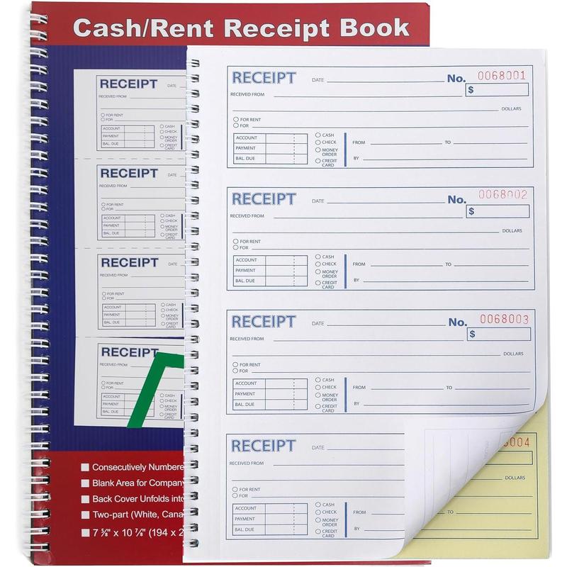 Professional and Rent Receipt Book Two Part Carbonless Copy - TikTok Shop