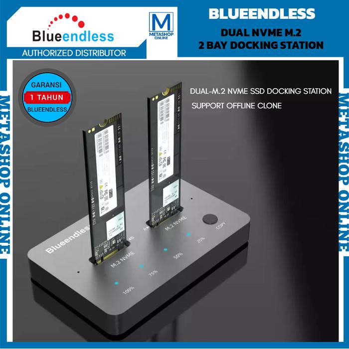 Promo Blueendless Docking Station 2 Bay Dual NVME M.2 USB 3.1 Cloning ...