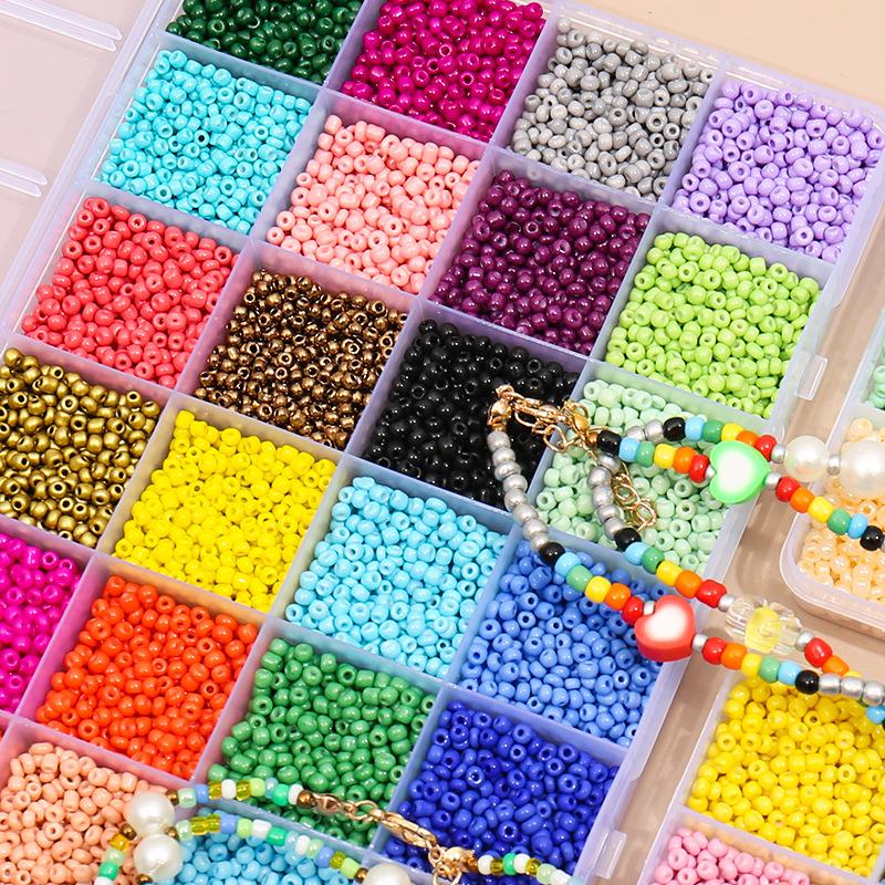 5000Pcs Beads Kit 3mm Glass Beads Acrylic Alphabet Letter Beads and ...