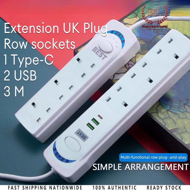 Sambungan 3 plug 3 gang Sirim 3m berat light duty Extension trailing ...