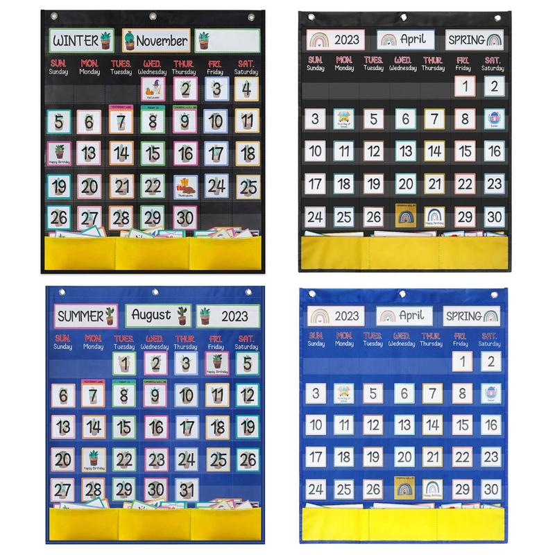 Calendar Pocket Chart for Kindergarten School Classroom with 89 Cards ...
