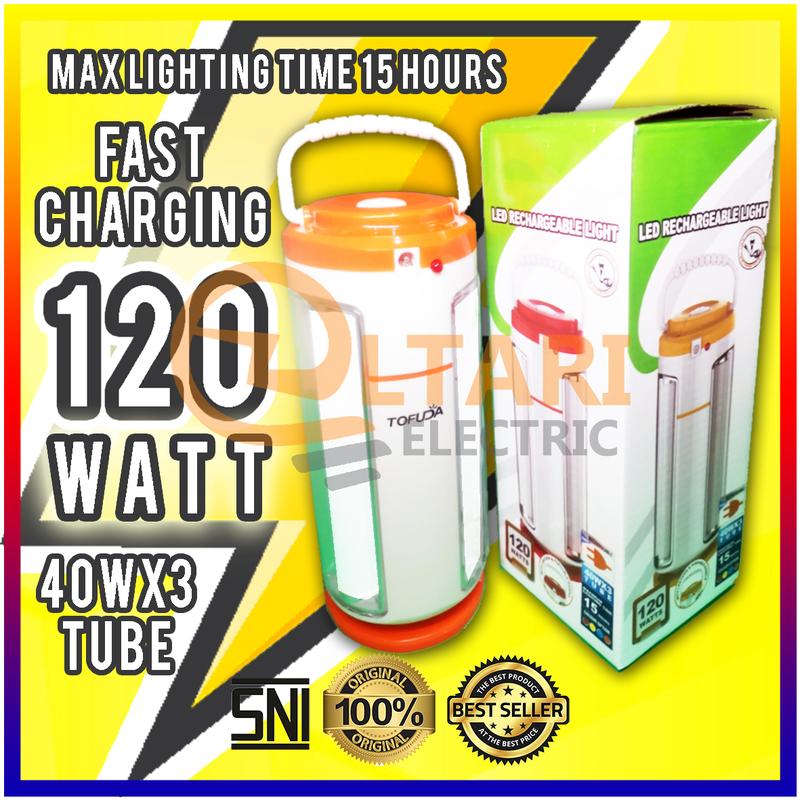 LAMPU EMERGENCY 3 SISI 120 WATT 40W X 3 TUBE / LENTERA EMERGENCY ...