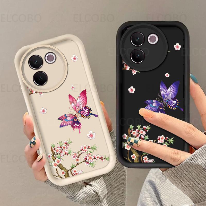 Silicone Soft Phone Case For VIVO V30E Casing Beautiful Butterfly ...