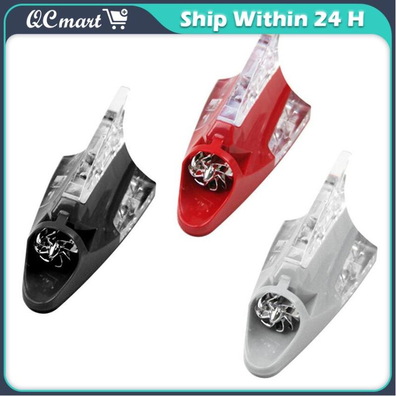 Car Truck Wind Powered LED Light Roof Antenna Shark Fin Safe - TikTok ...