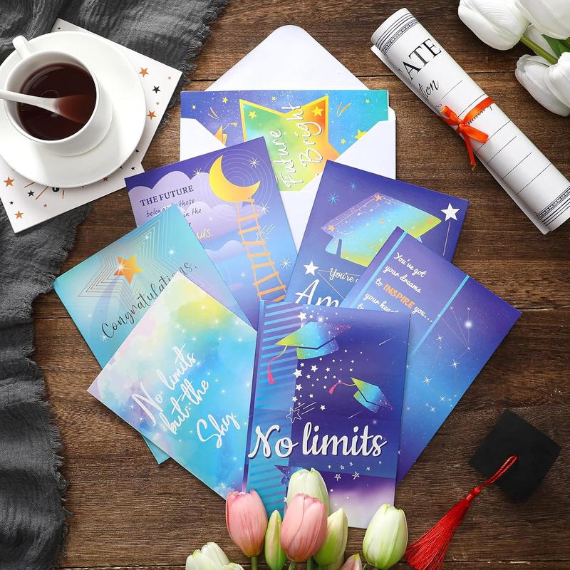 36-Piece Graduation Card Set – 12 Unique Star & Moon Designs (4.92 x 7 ...