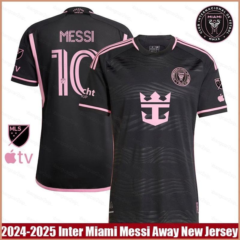 Baju-T Bola Sepak, Inter Miami Away Messi, Hitam, Lengan Pendek ...