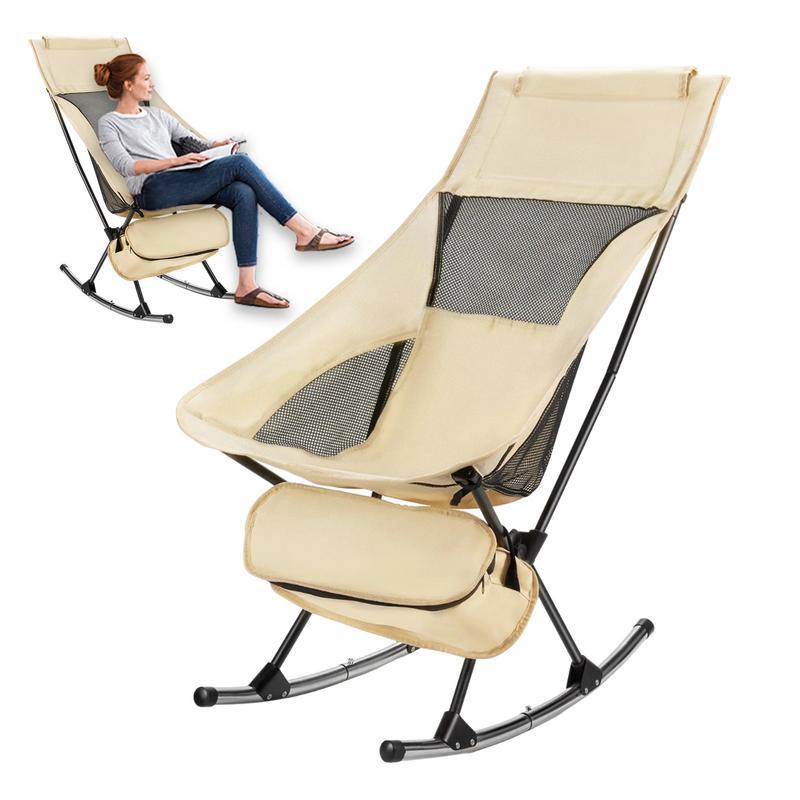 Camping Moon Chair Beach Rocking Chair Folding Outdoor Beach Lounge ...