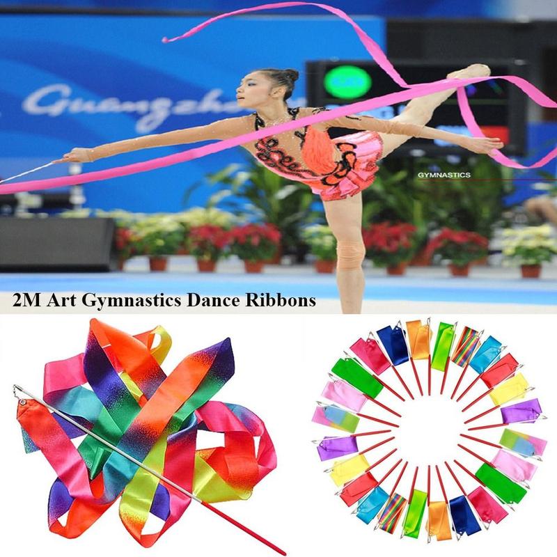 2M Gymnastics Ribbon Ballet Streamer Dance Ribbon Rhythmic Art - TikTok Shop Singapore