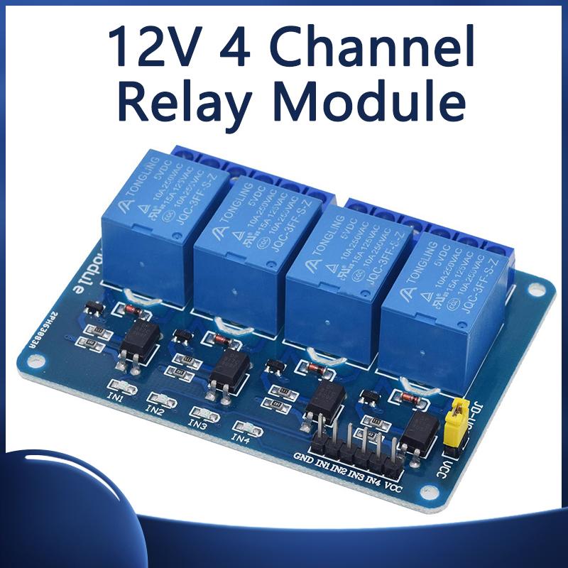 12V 4 Channel Relay Module With Optocoupler 4-Way Relay Control ...