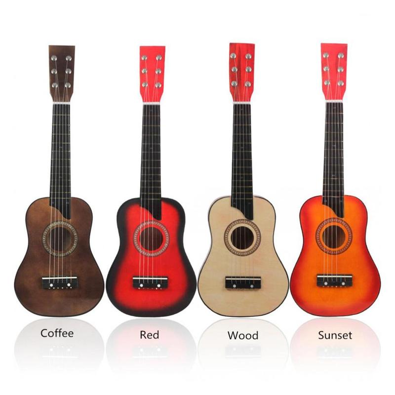 Mini 25 inch Kids Wooden Acoustic Guitar 6 Strings Musical Instrument ...