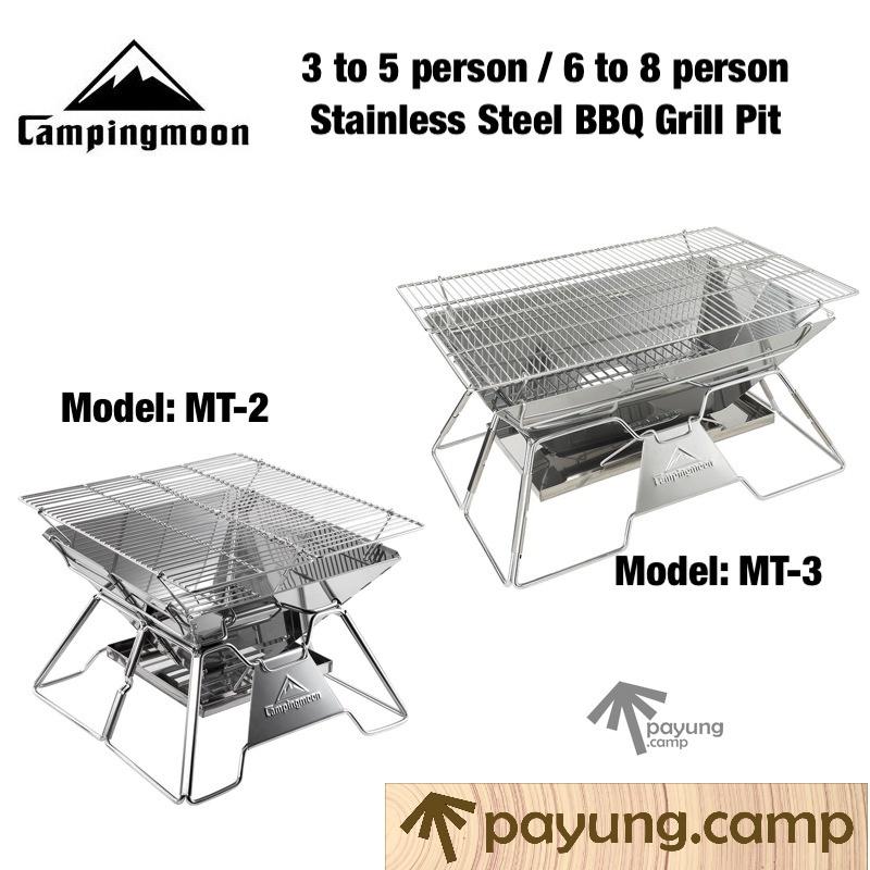Dalam stok CAMPINGMOON MT-2 / MT3 Foldable Stainless Steel Barbecue - TikTok Shop Malaysia