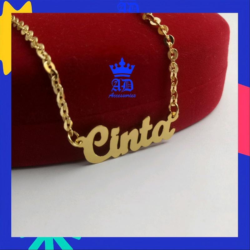 Kalung Nama Titanium Kalung Nama Custom Perempuan Liontin Rantai - Shop ...