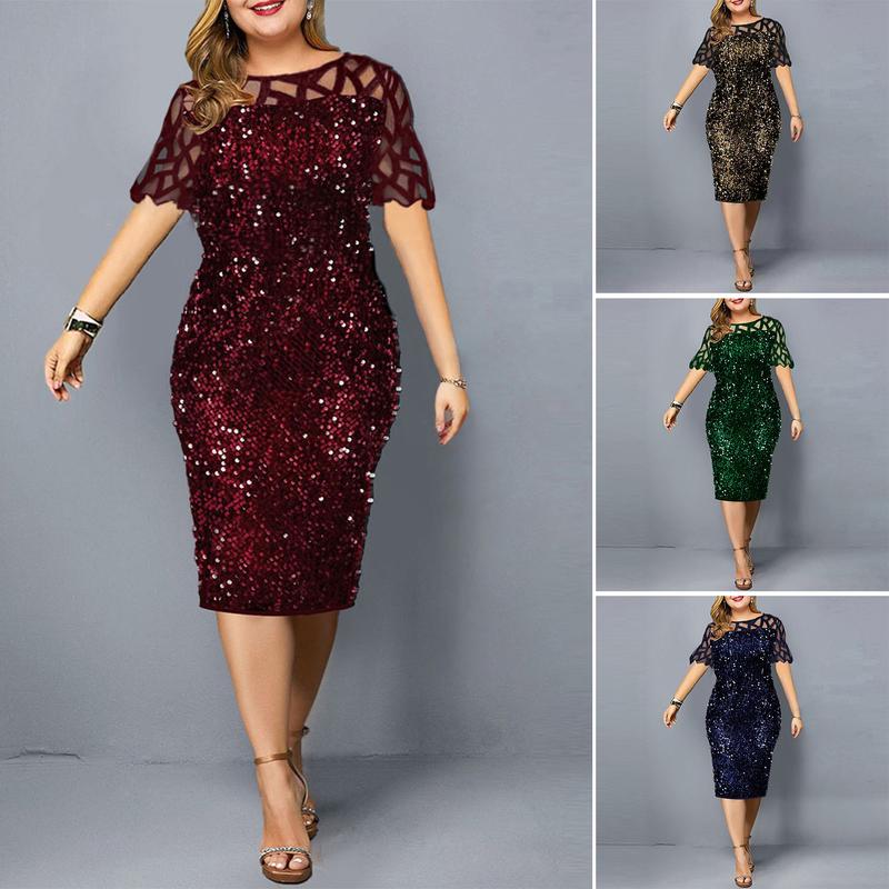 Gaun Bodycon, Gaun Formal, Benang Jaring Berlabuci, Bahan Jaringan ...