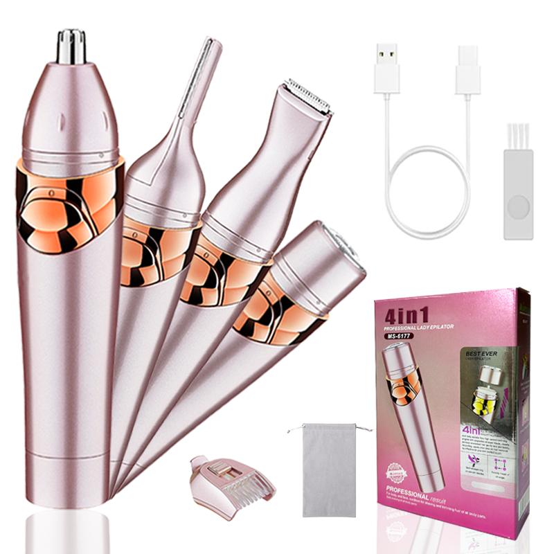 4 in 1 Wet and Dry Body Shaver, Facial Epilator, USBC Rechargeable ...