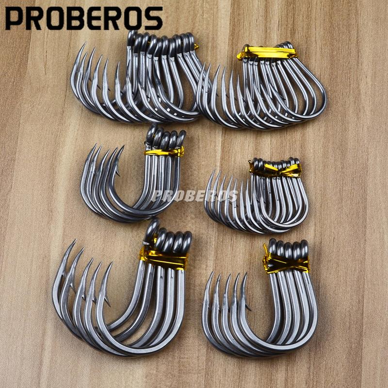 PROBEROS Heavy Duty Stainless Steel Fishing Hook 1/0# 3/0# 5/0 ...