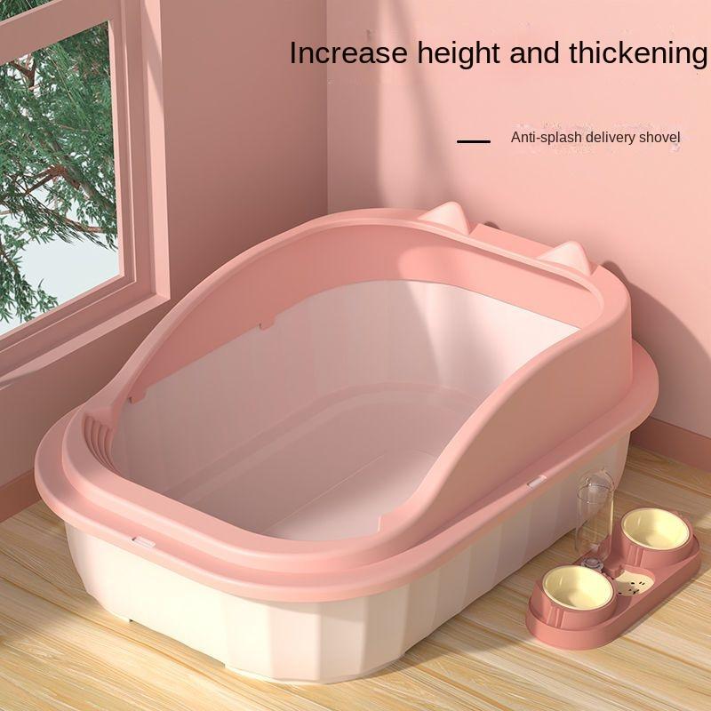 Cat litter box, semi closed open splash proof cat dropper, large ...