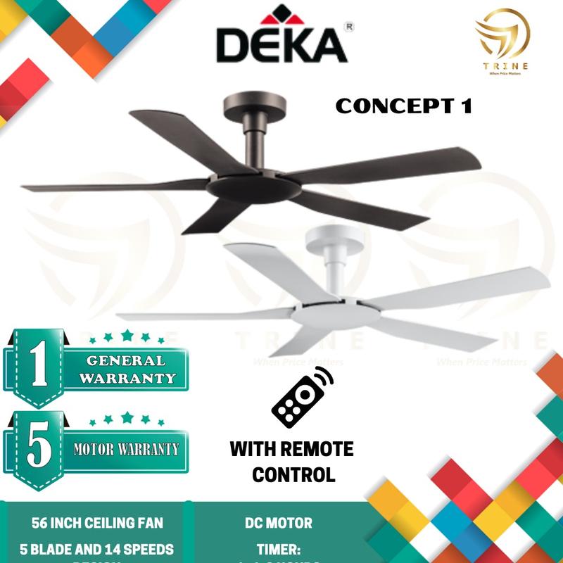 Deka Concept 1 CEILING FAN 56”/ 42” DC motor 7 speed Remote control ...