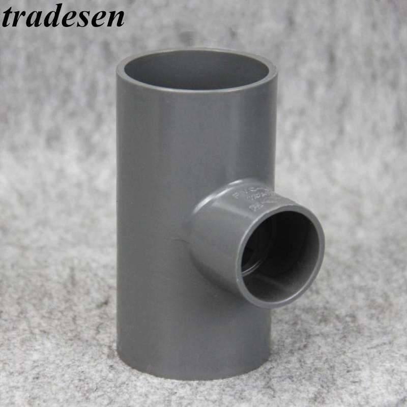 1pcs I.D 50-250mm Gray Tube Fitting Reducing Tee Connectors Garden ...