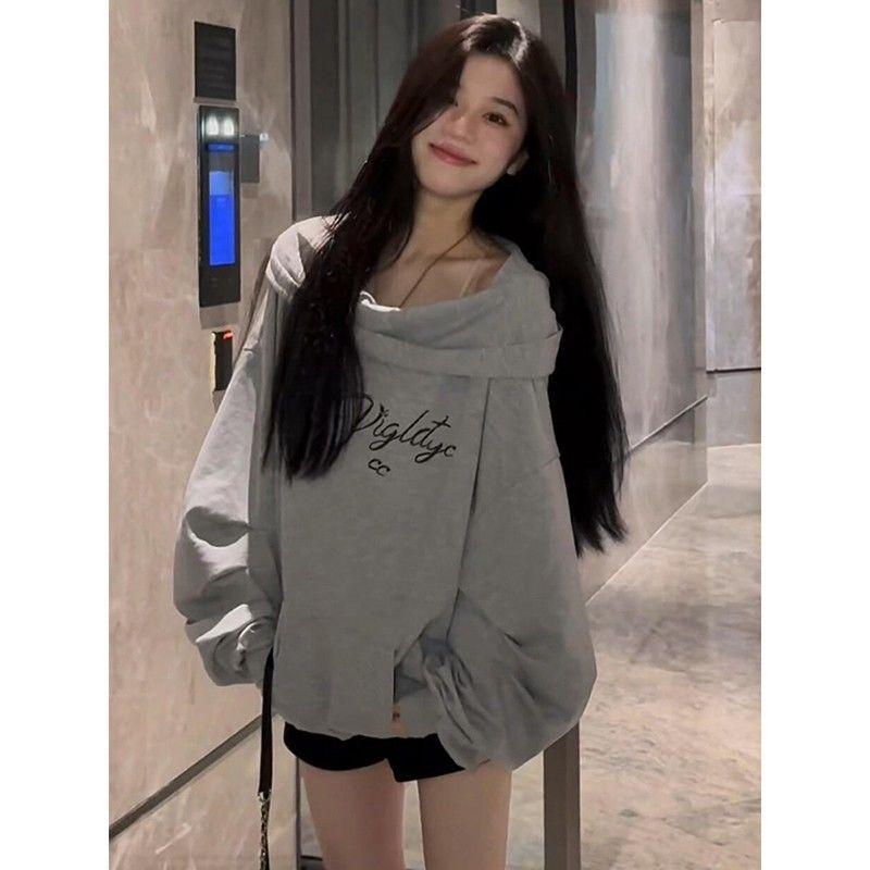 Sweater Bertudung, Jenama Fesyen Cina, Untuk Wanita, Longgar dan Bersaiz Besar, Pakaian Luar ...