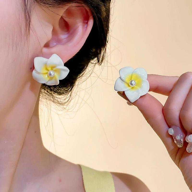 Subang Bunga, Warna Kuning, Subang Plumeria, Sesuai untuk Percutian ...