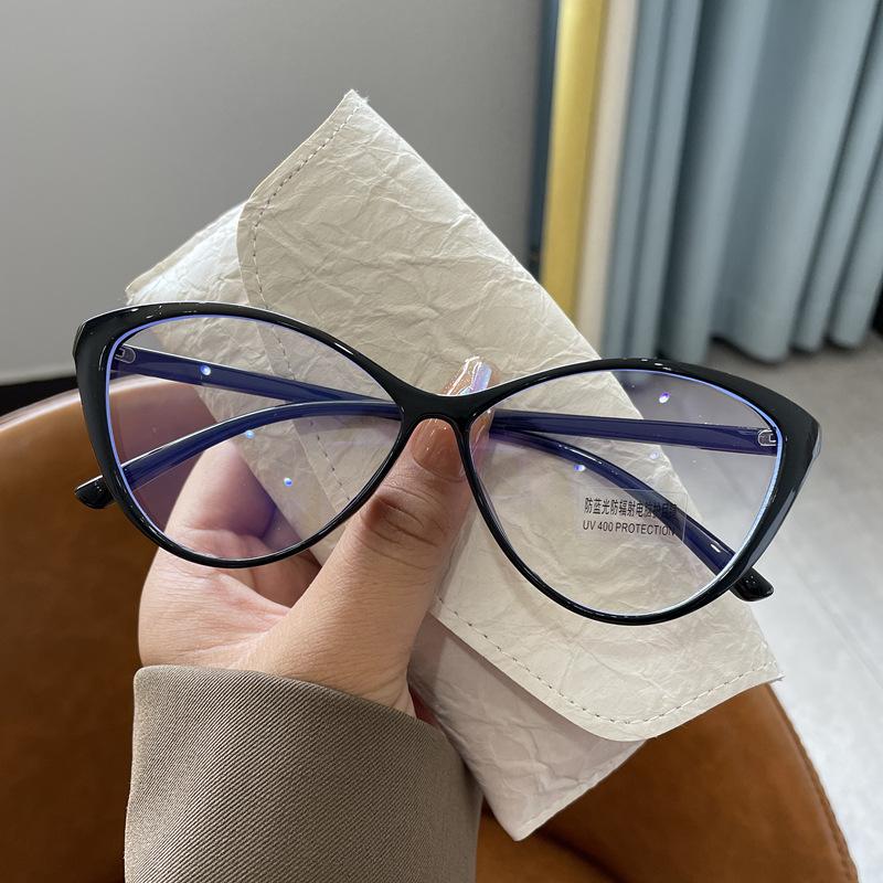 Retro Triangle Cat Eye Myopia Glasses Rim Women Can Match Degrees ...
