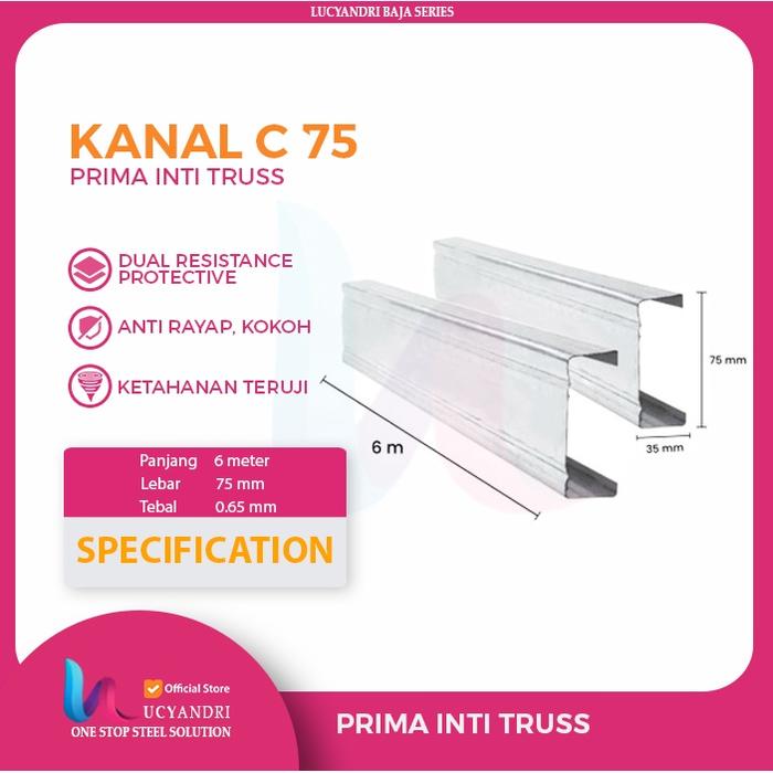 Jual Baja Ringan Kanal C Canal Prima Inti Truss C 75 x 0.65 x 6 m C75 ...