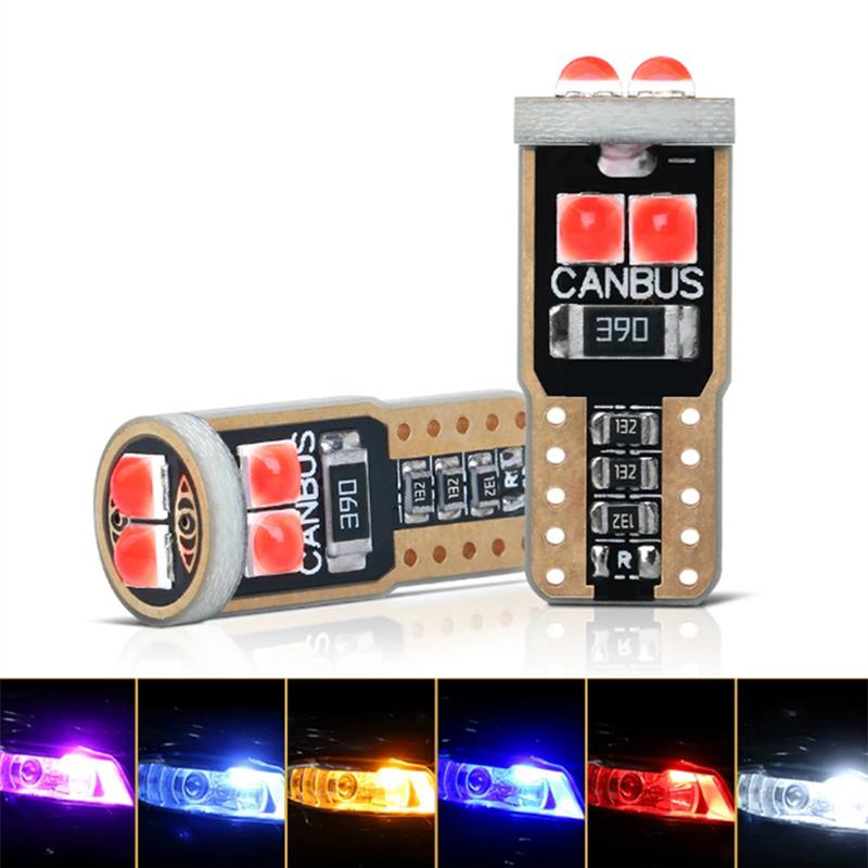 1pc T10 Car License Light 6SMD 3030 Canbus W5W 194 168 LED Bulbs ...