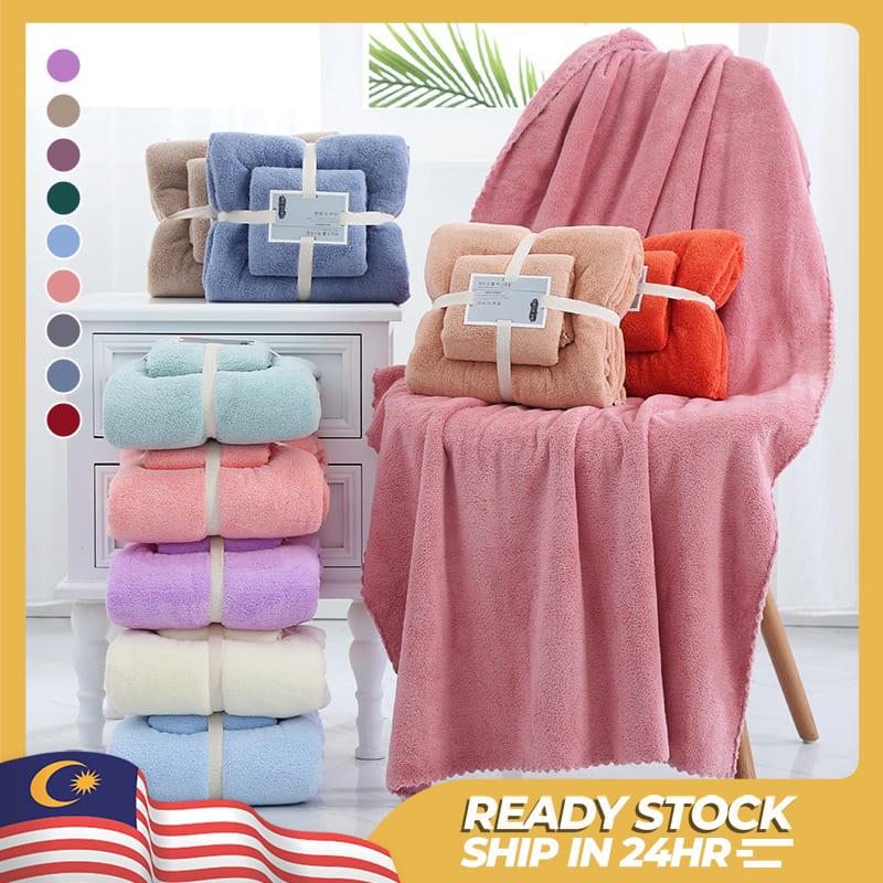 DESINCE Towel Set Face And Bath Towel Microfiber High Absorbent ...