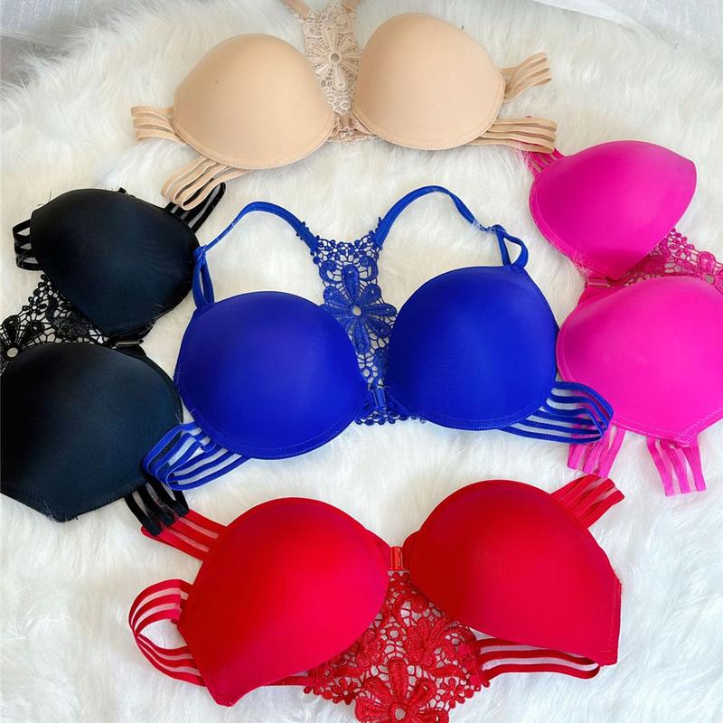 Front Buckle Bra For Women Wireless Seamless Beautiful Back Bralettes ...