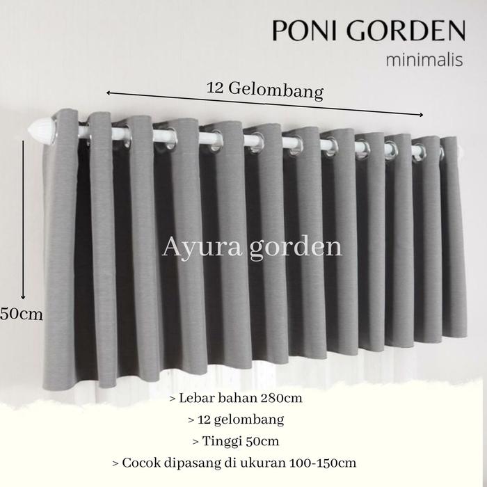 Jual PONI GORDEN BLACK OUT MINIMALIS - Abu tua, 6 Gelombang - Kab ...