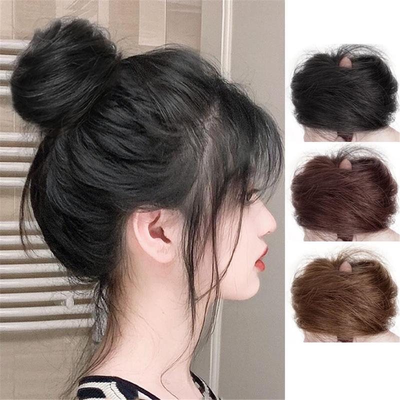 Women's Wigs Natural Fluffy Elastic Ball Rope Fake Wig Extensions ...