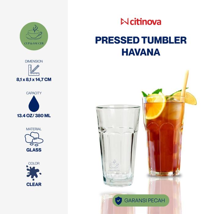 Jual Citinova Gelas Kaca Pressed Tumbler Glass Havana Diameter 8,1 cm ...