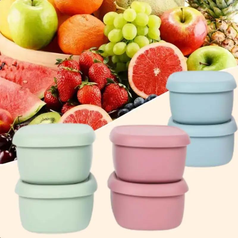 6 Pcs 6.76oz Silicone Snack Container with Sealed Leak Proof Lid ...
