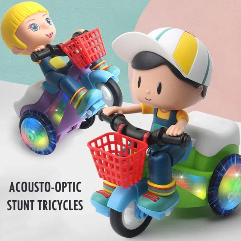 Electric Stunt Bike Toy Kids Music Tricycle Toy Children Interactive ...