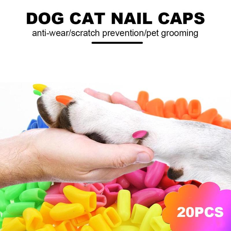 20Pcs Colorful Cat Nail Caps Soft Pet Dog Cats Kitten Paw Claws ...