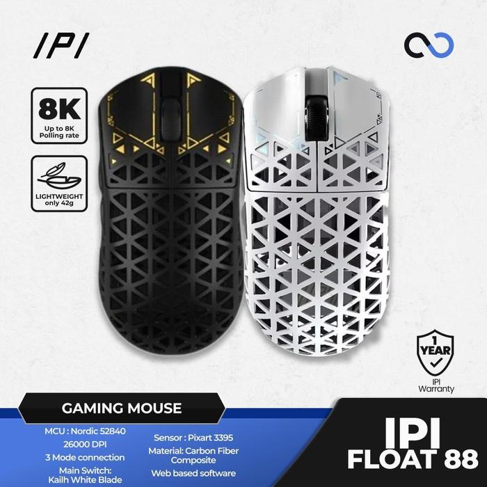Jual IPI Float 88 8k Wireless Ultra Light Carbon Fiber Gaming Mouse ...