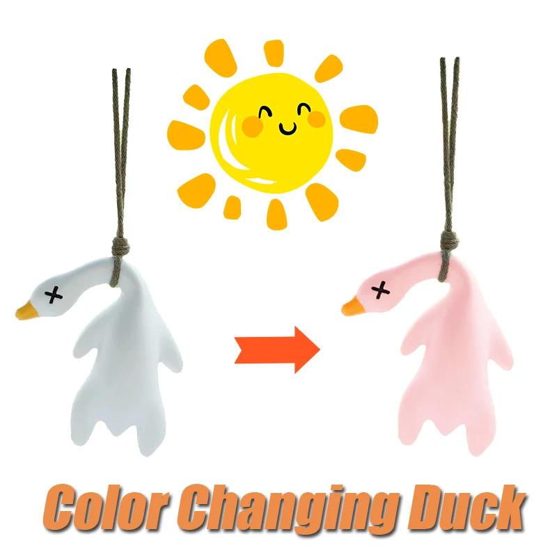 Color Change Duck Decorative Pendant for Room Desk UV Photochromic ...