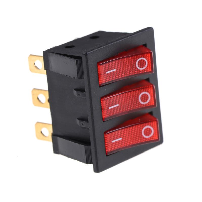 Suis Rocker Besar, KCD3, 34 * 40, dengan Lampu Merah, Suis Tiga ...