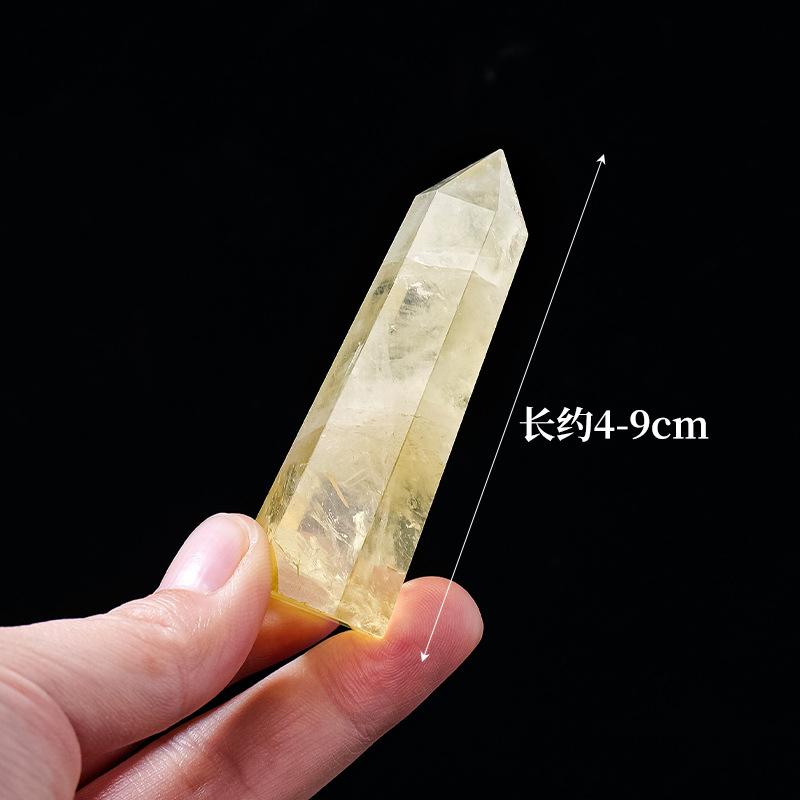 Natural light yellow crystal hexagonal prism yellow crystal raw ...