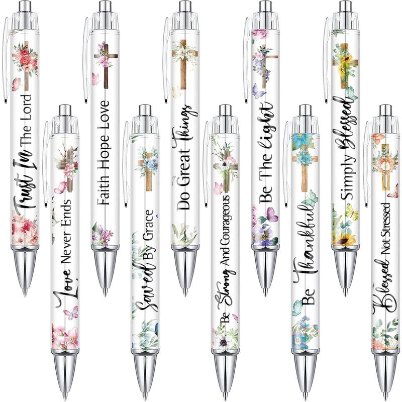 10 count Christian Pens for Women Religious Ink Pens Easter Gifts ...