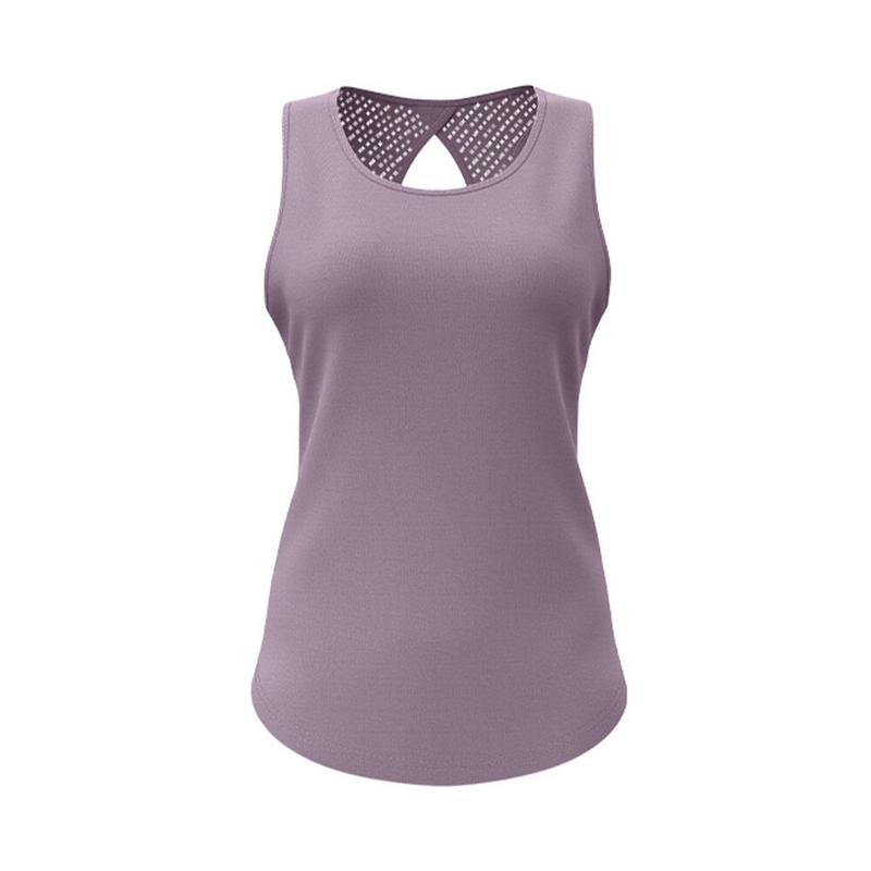 LORIOT Women's Mesh Sports Tank Tops Hollow Out Yoga Vest Singlet ...