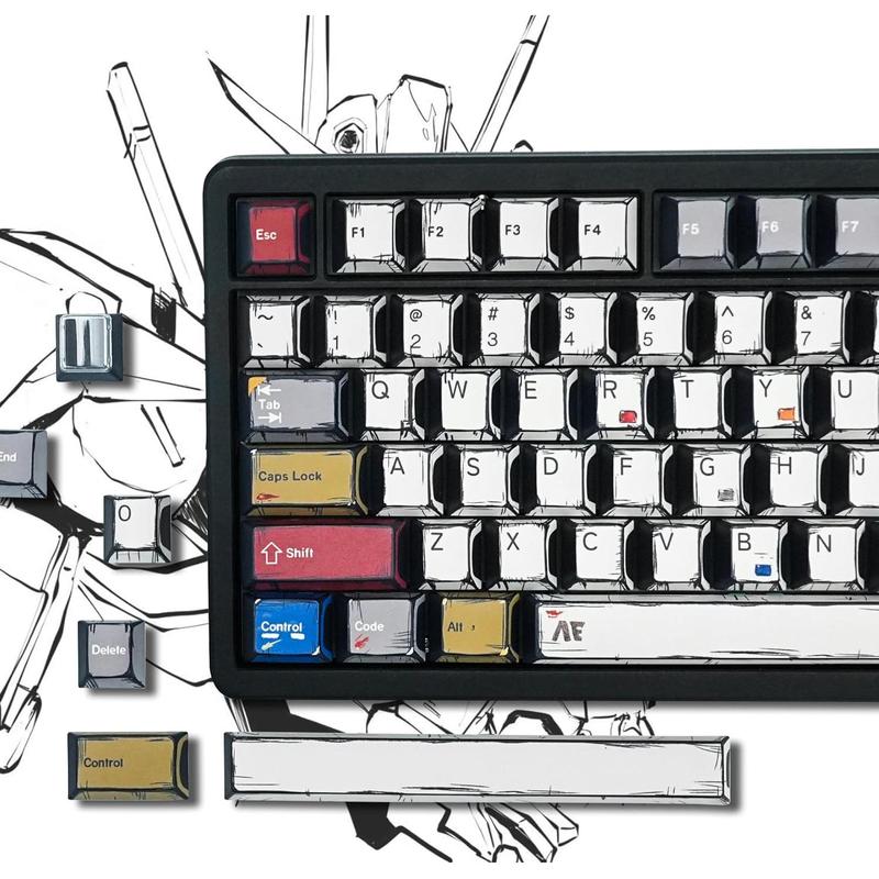Retro Anime PBT Keycaps-Cherry Key caps Manga Japanese Them - TikTok Shop