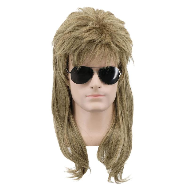 Long Curly Brown Mullet Heavy Metal Disco Wig 70s80s Rock Star - TikTok ...