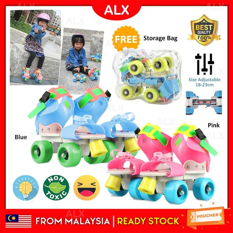 ALX Malaysia Xtra Safe Colorful 4 Wheels Roller Skate Shoe Adjustable ...