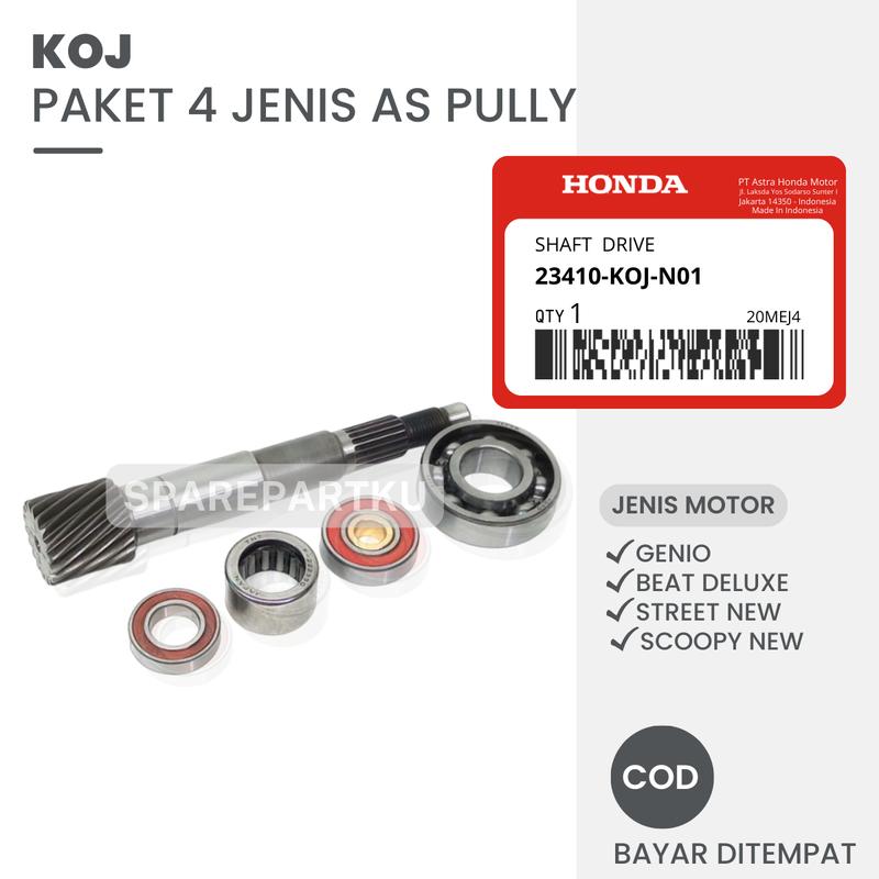KOJ PAKET 4 JENIS AS PULI CVT GENIO + BEARING CVT KUNINGAN + BERING ...